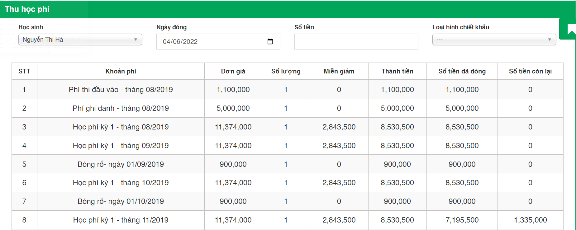 PHẦN MỀM THU HỌC PHÍ HỌC SINH | Faceworks